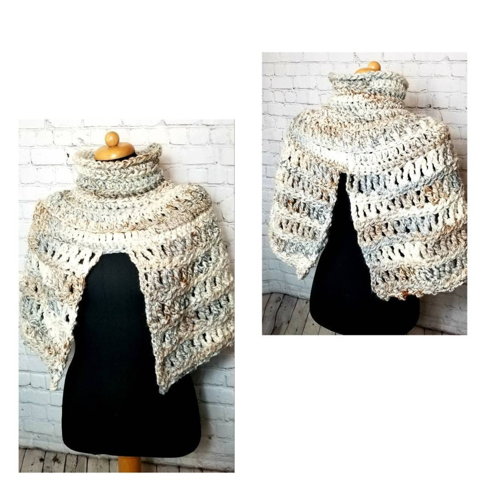 Highlander Poncho Crochet Pattern, Turtleneck Cape (PDF Pattern) - Etsy