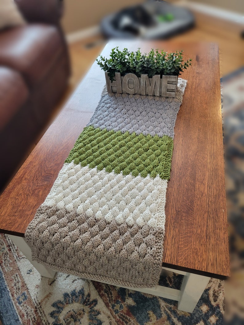 KNITTING PATTERN Knitted Table Runner Farmhouse Easy Knitted - Etsy