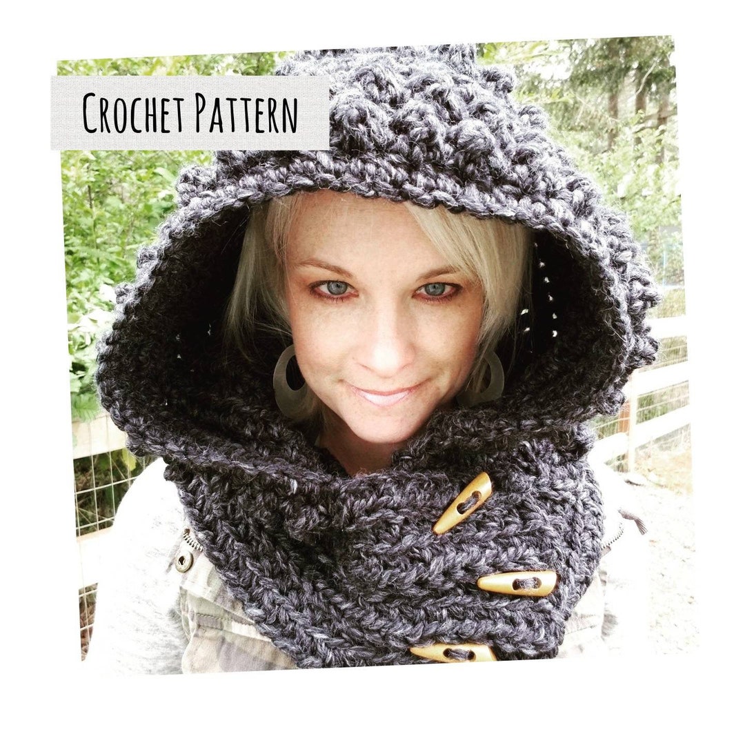CROCHET PATTERN, Crochet Snood Scarf, Hooded Cowl Pattern, Apocalyptic ...