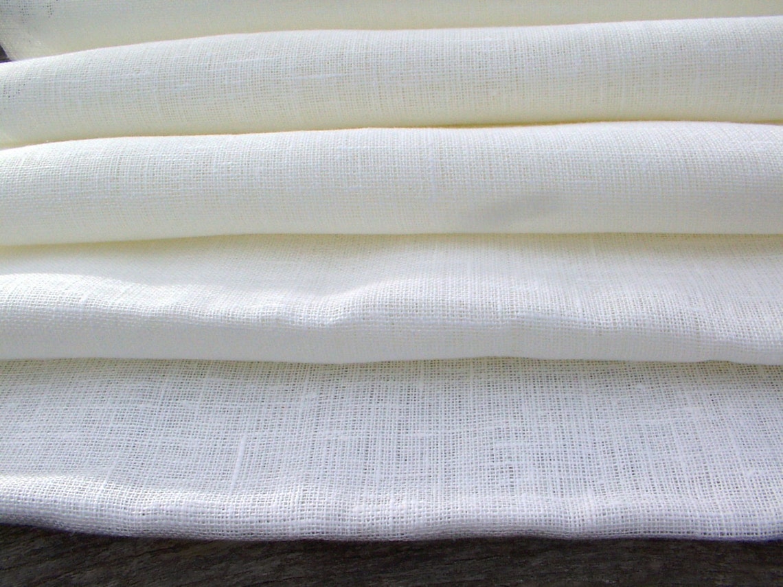 Sheer Linen Fabric-eyelet Linen Fabric-white Mesh-ivory Loosely Woven ...