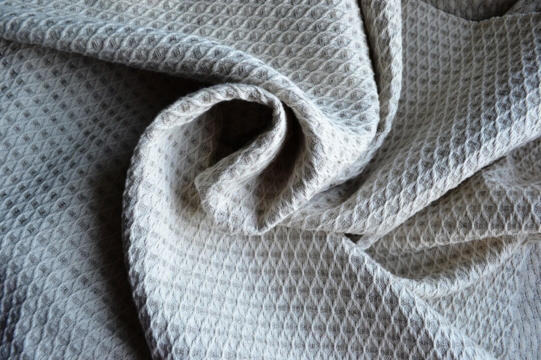 Honeycomb Wheat Color Linen Cotton Organic Fabric--textured Fabric ...