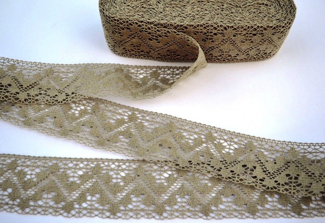 Linen Lace Trim--french Style Ecru Pure Linen Lace--ecru Wide Chevron ...