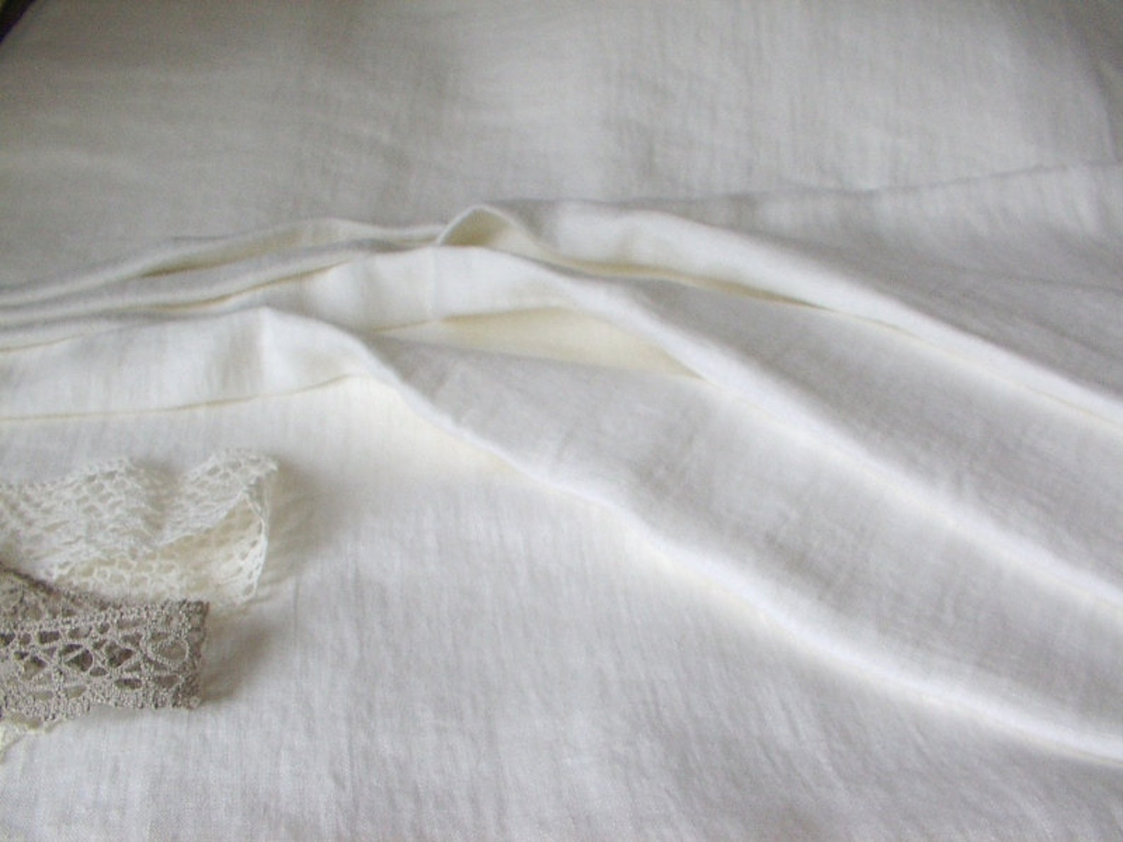 Antique White Linen Eco Friendly Fabric--organic Natural Softened Linen ...