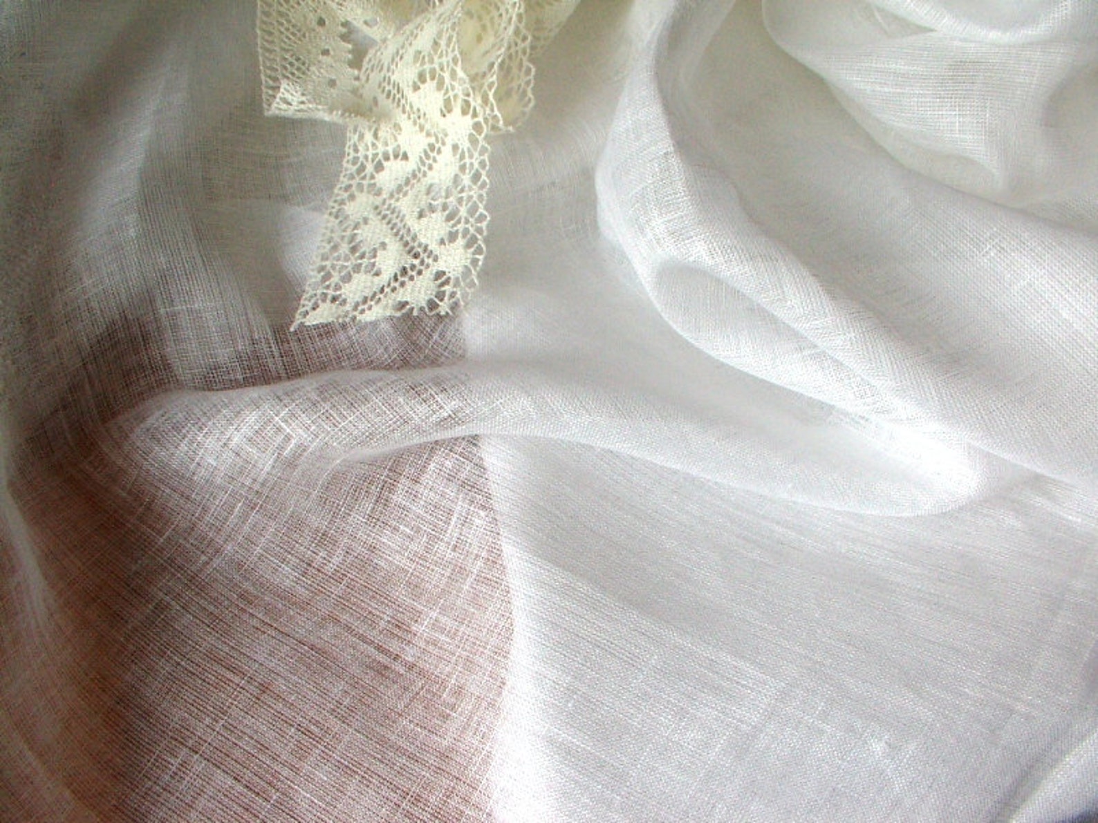 Linge de Gaze - Blanc Tissu léger Linge Transparent - tissus lin léger ...