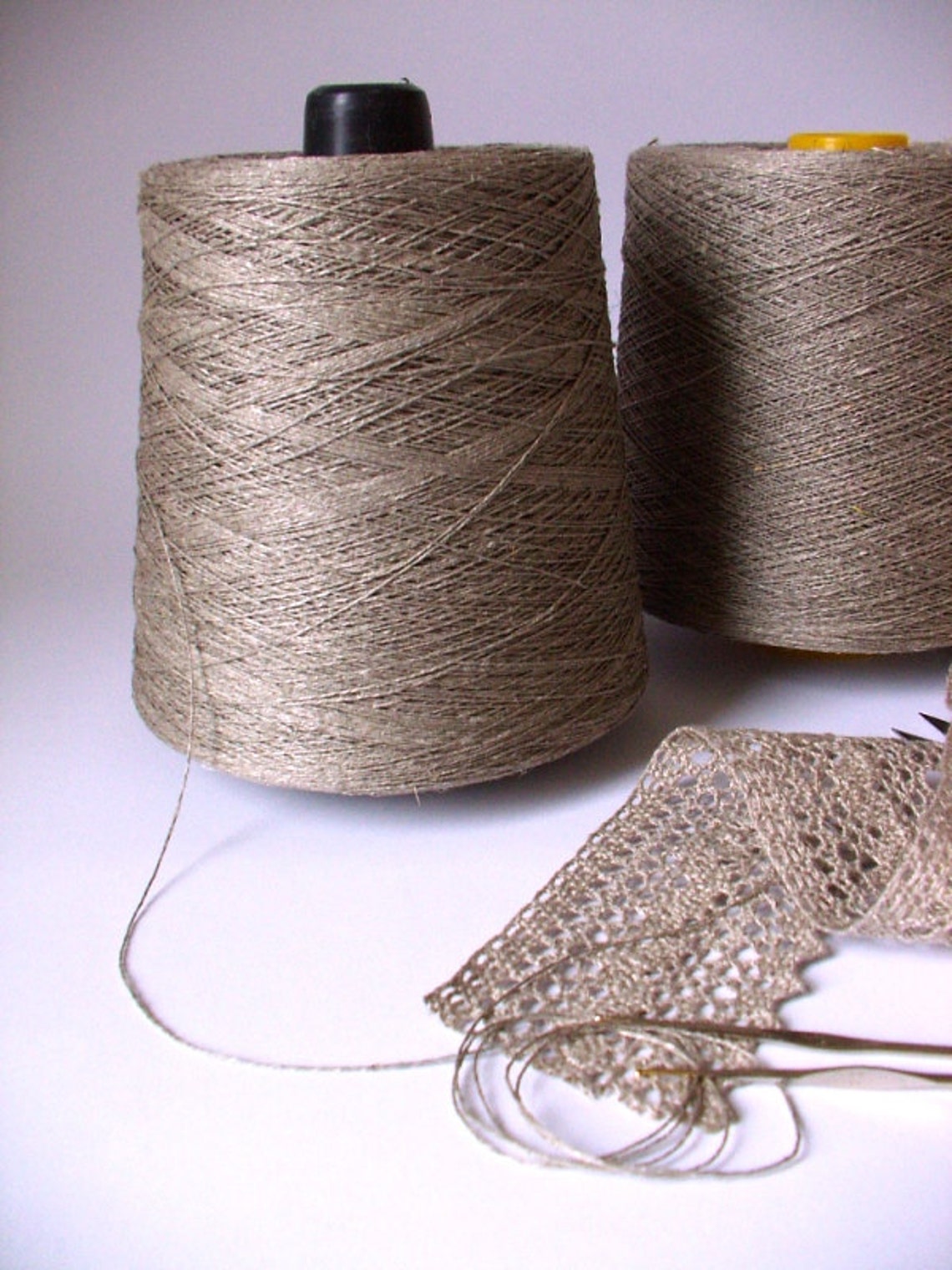 Organic Natural Flax Linen Yarn Thread on Cone 2 Ply / 3 Ply / - Etsy