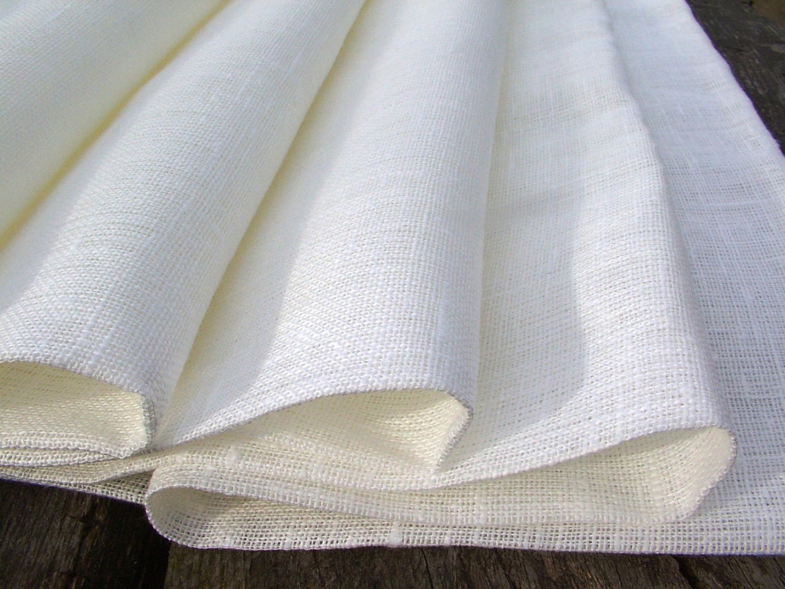 Sheer Linen Fabric-eyelet Linen Fabric-white Mesh-ivory Loosely Woven ...