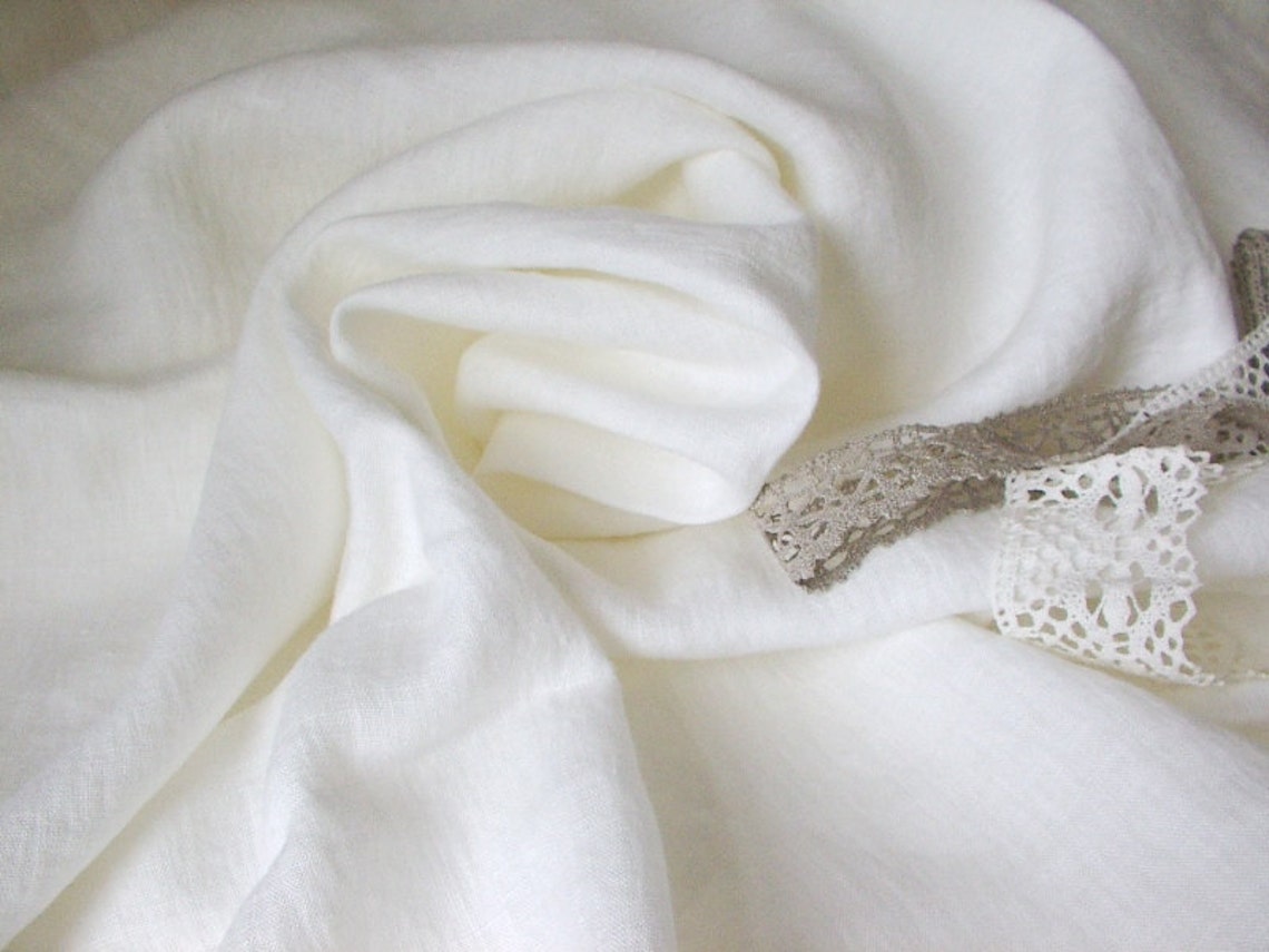 Antique White Linen Eco Friendly Fabric--organic Natural Softened Linen ...