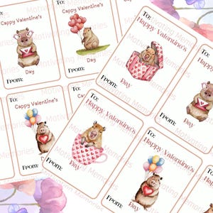Huge Sale! Capybara Valentine Cards Printable Classroom Valentines ...