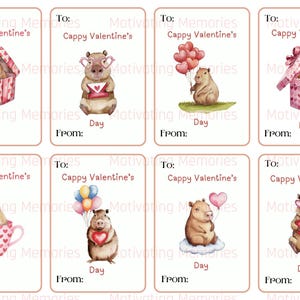 Huge Sale! Capybara Valentine Cards Printable Classroom Valentines ...