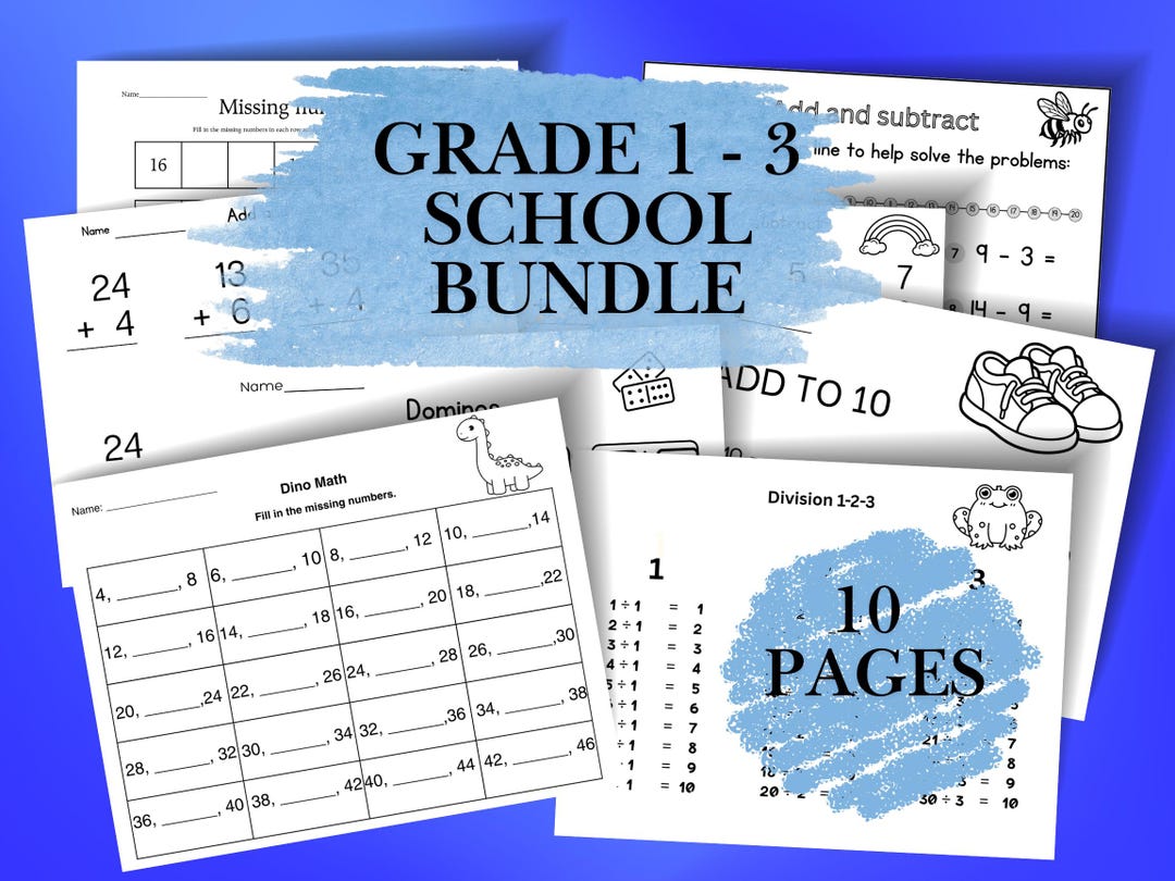 Printable Math Worksheets Grade 1-3 | Addition Subtraction Practice ...