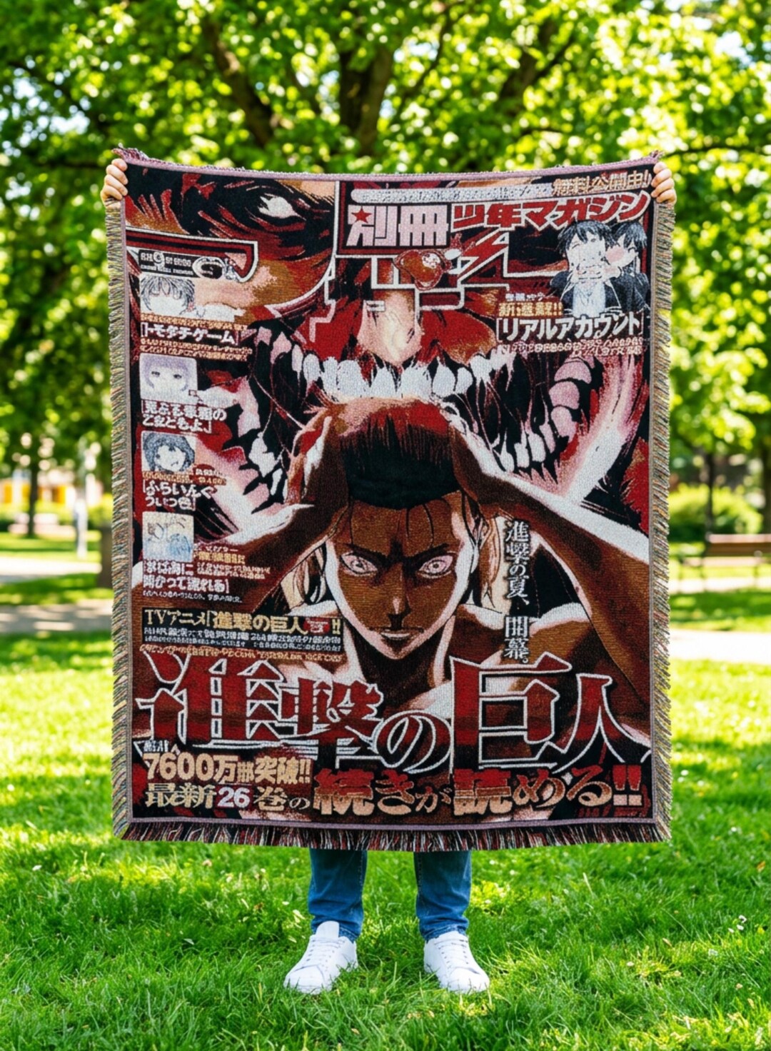 Attack on Titan Eren Titan Tapestry Blanket – AOT Anime Wall Hanging ...