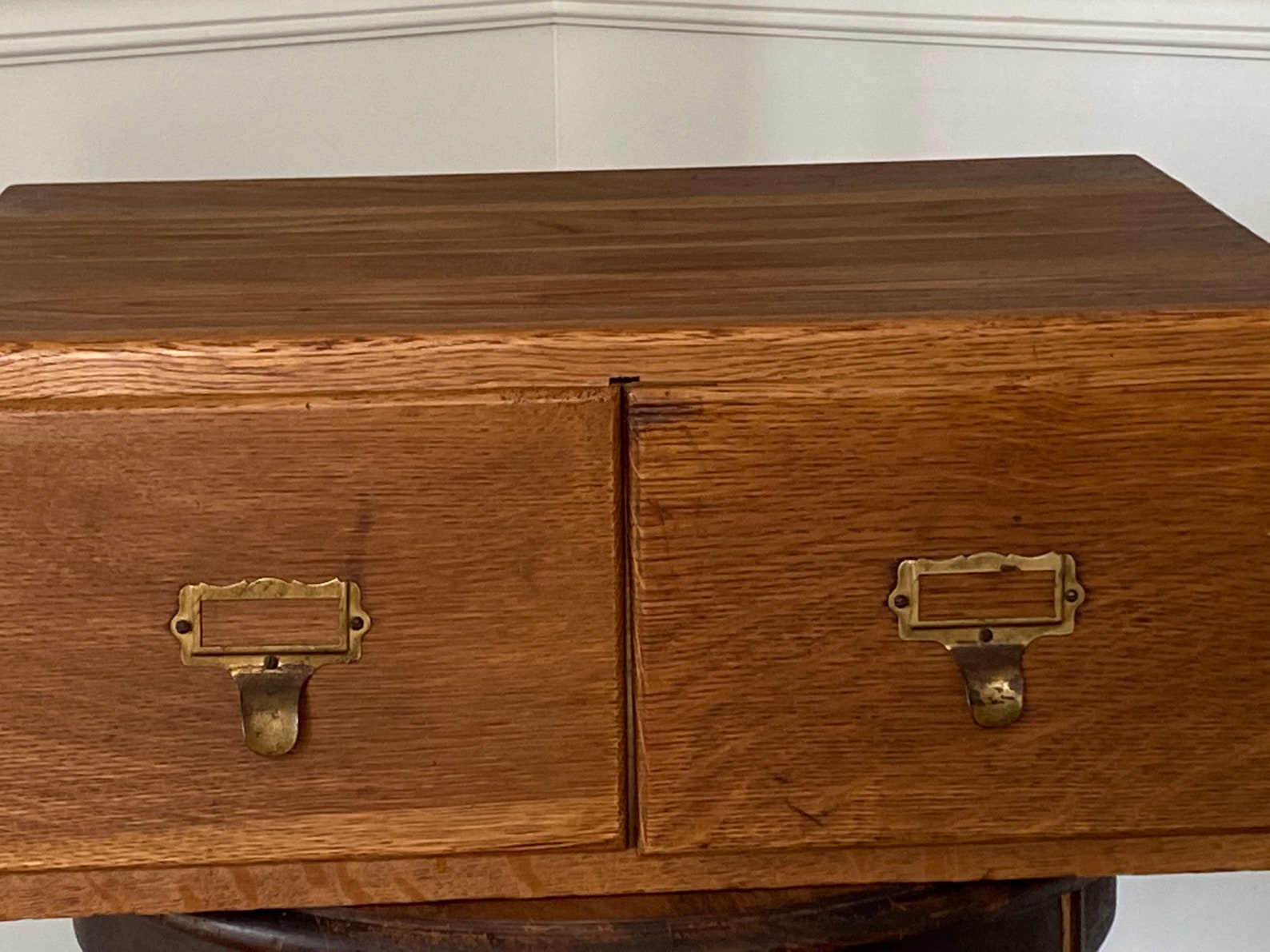 Antique Card Catalog Library 2 Drawer Oak File Cabinet - Etsy