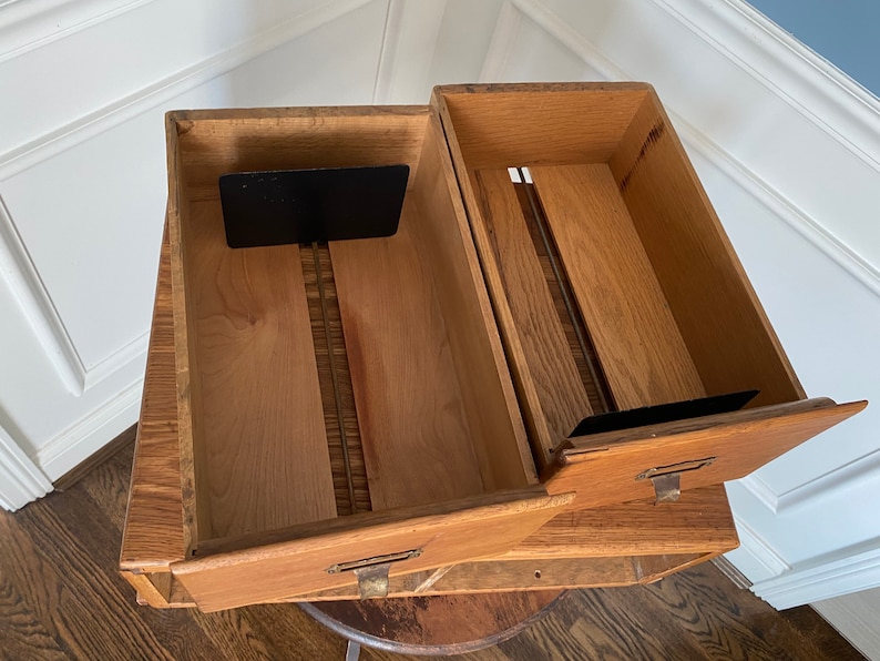 Antique Card Catalog Library 2 Drawer Oak File Cabinet - Etsy