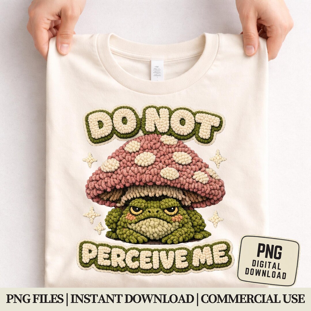 Do Not Perceive Me PNG - Faux Chenille Patch Frog - Mushroom ...