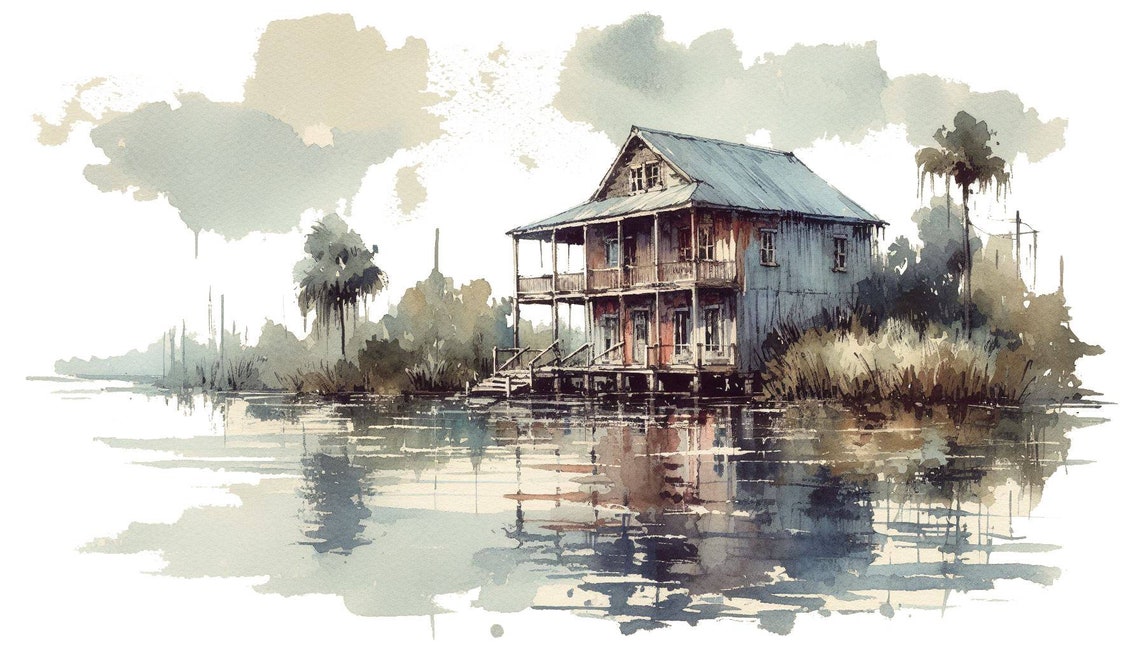 Bayou Houses Watercolors - Etsy Canada