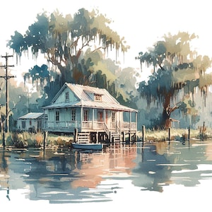 Bayou Houses Watercolors - Etsy Canada