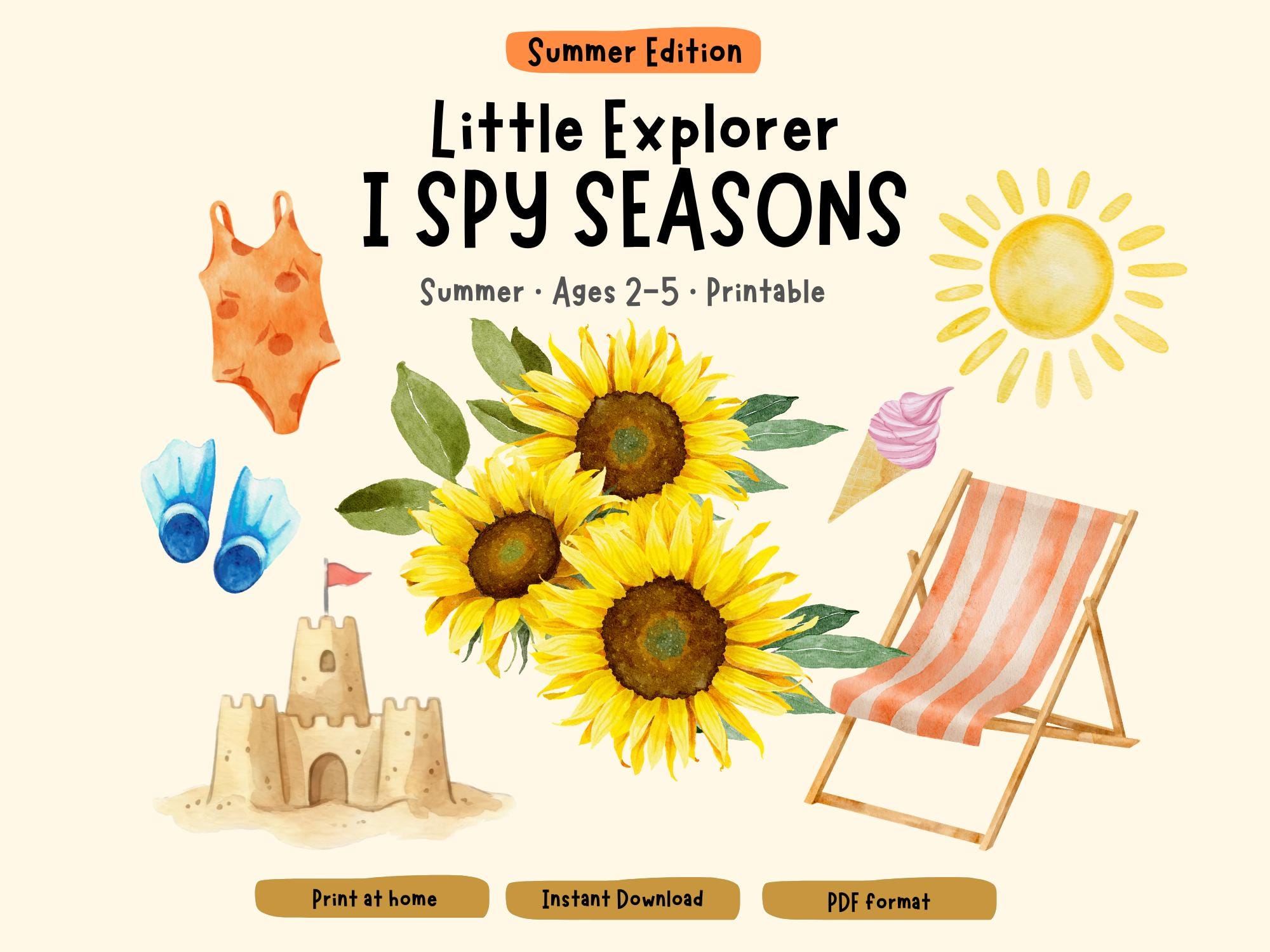 Little Explorer I Spy Seasons Summer | Printable I Spy Game for Kids ...