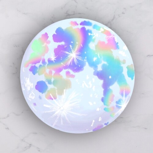Sun & Moon Sticker Aesthetic Stickers Holographic Vinyl - Etsy
