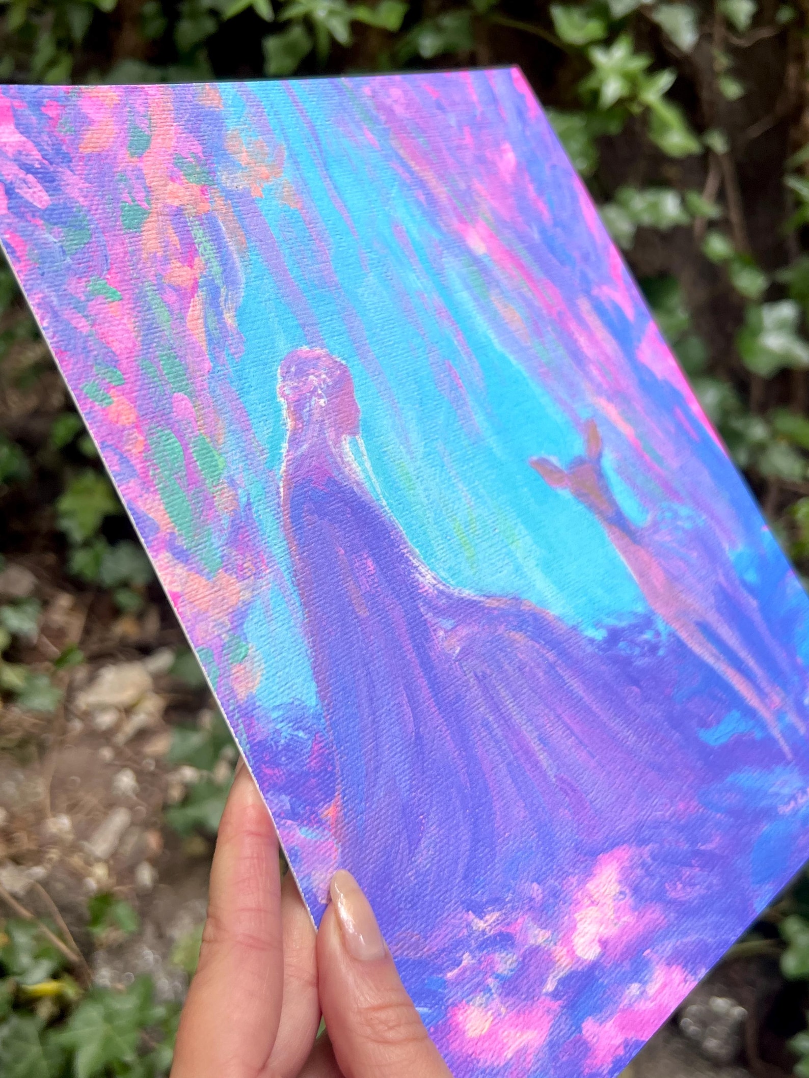 Fantasy Art Print: "the Lady and the Fawn" From Original Acrylic ...