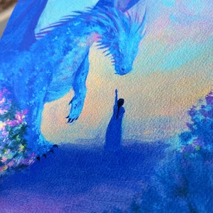 The Dragon's Chosen - Fantasy Dragon Rider Illustration Art Print From ...