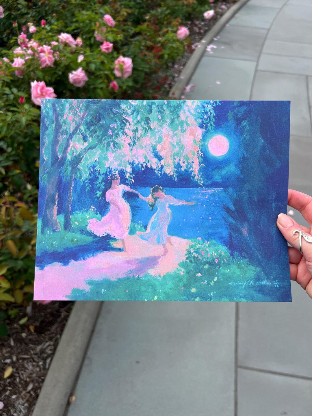 Nocturne Duet - Romantic Art Print From Original Acrylic Painting - Etsy