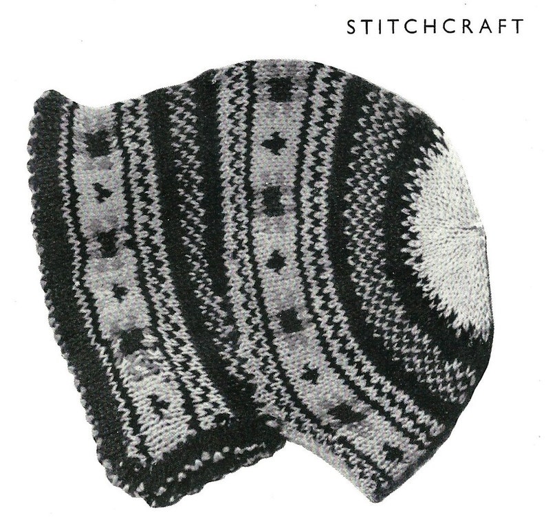 1940s Fair Isle Cap and Gloves - Knit Pattern PDF 1621 - Etsy