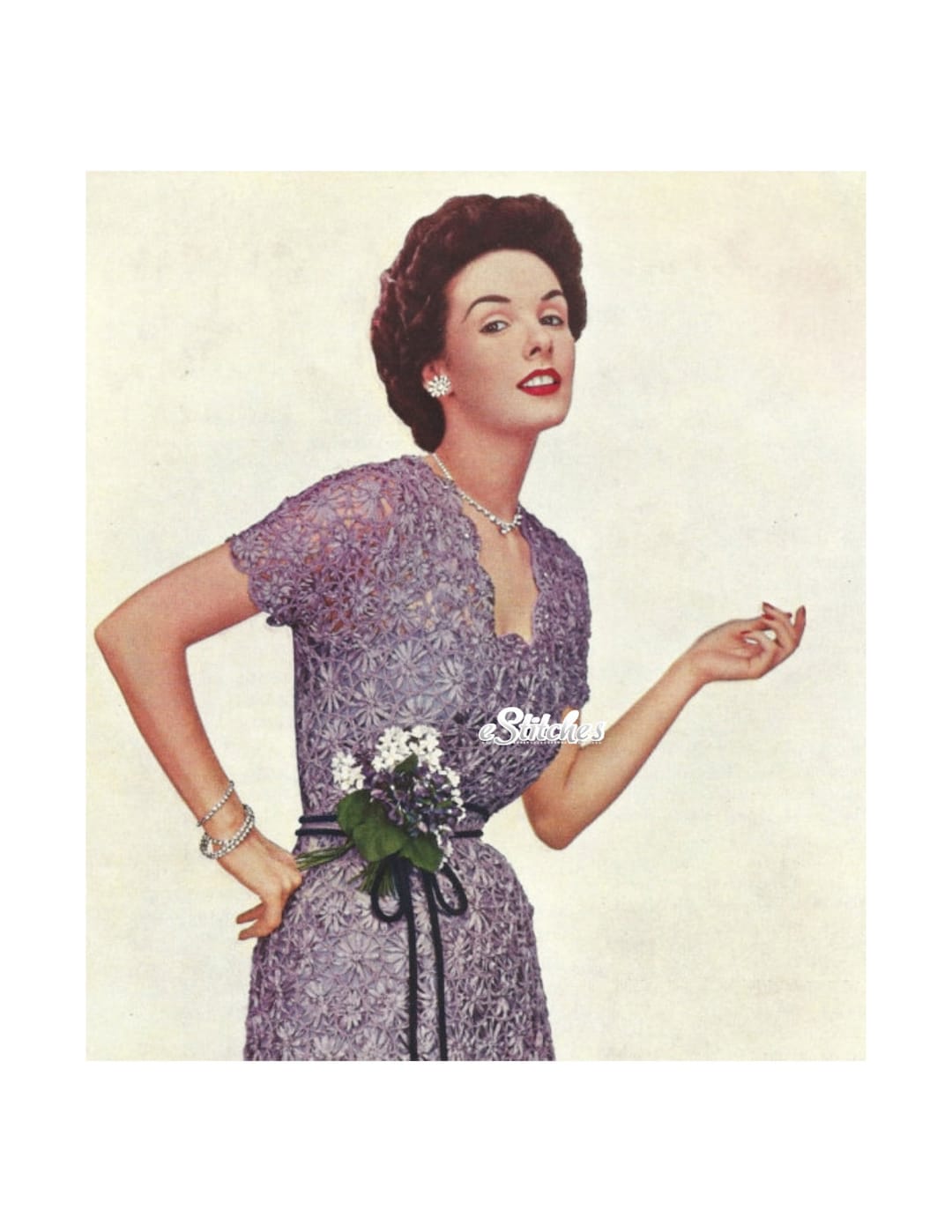 1950s Ribbon Daisy Evening Dress Using Daisy Knitter - Daisy Knitter ...