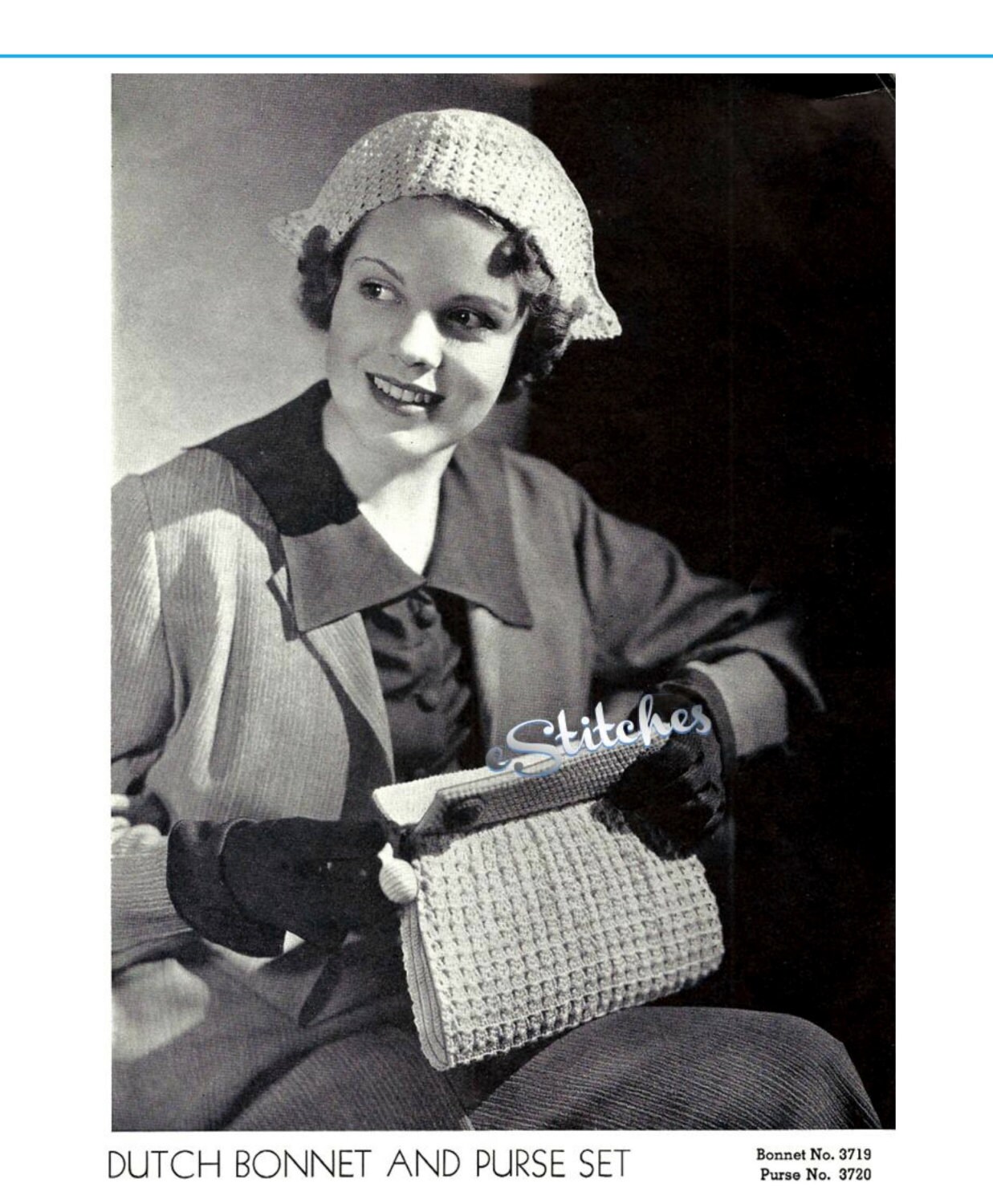 1930s Dutch Bonnet Hat and Purse Set - 2 Crochet Patterns PDF 3719 - Etsy
