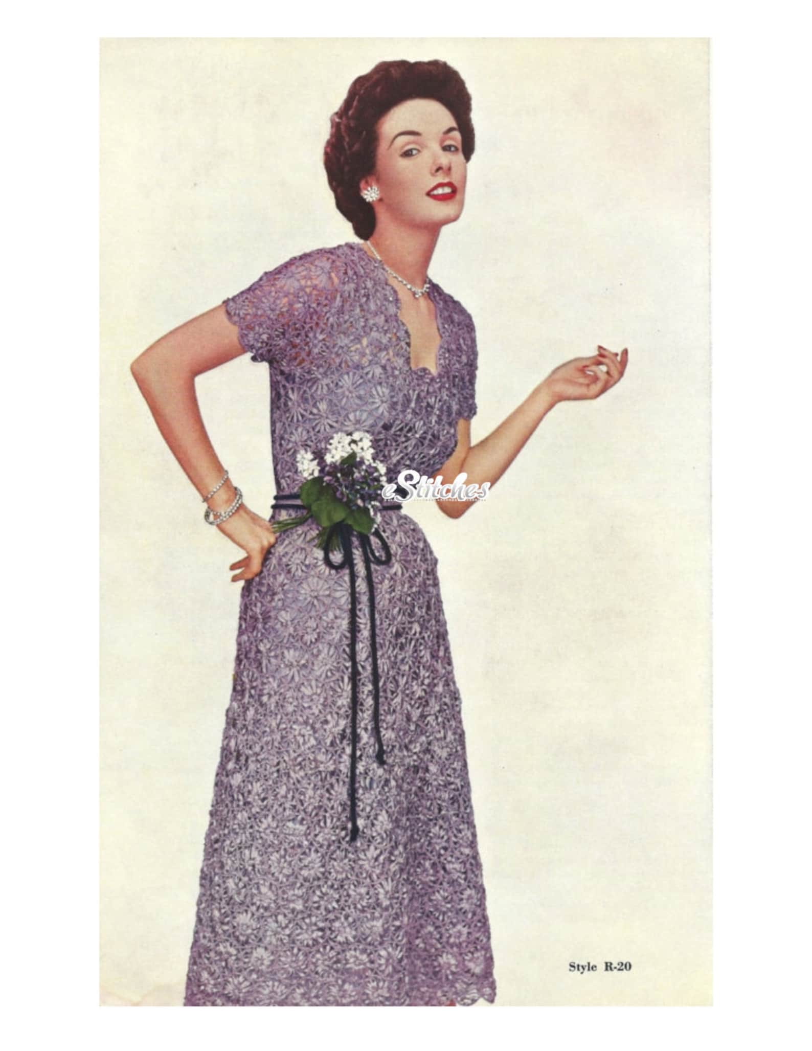 1950s Ribbon Daisy Evening Dress Using Daisy Knitter - Daisy Knitter ...