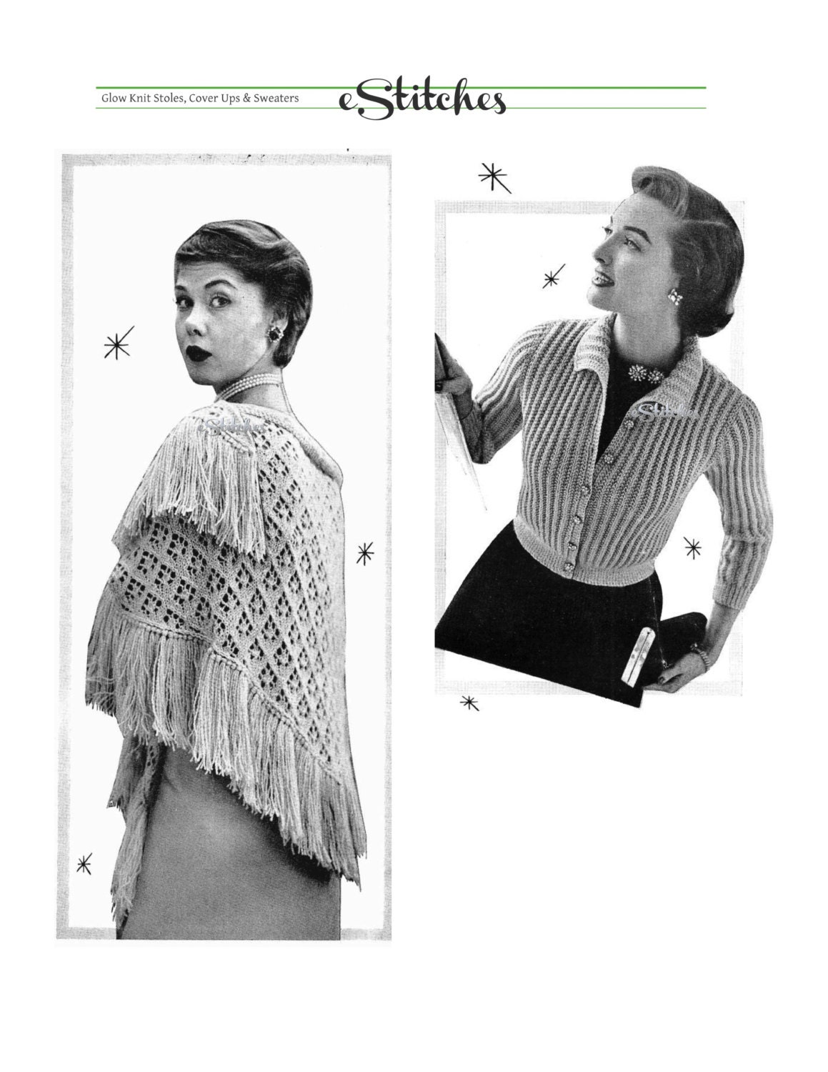 Ebook 1950s Cover Ups Stole Shrug Book Volume 30 6 Knit - Etsy
