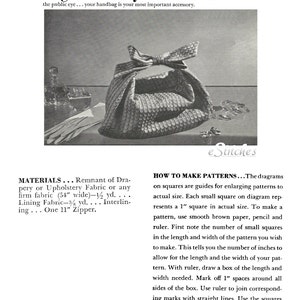 Vintage Hand Bag, Bow Handle With Zipper - Sewing Pattern PDF 1706 - Etsy