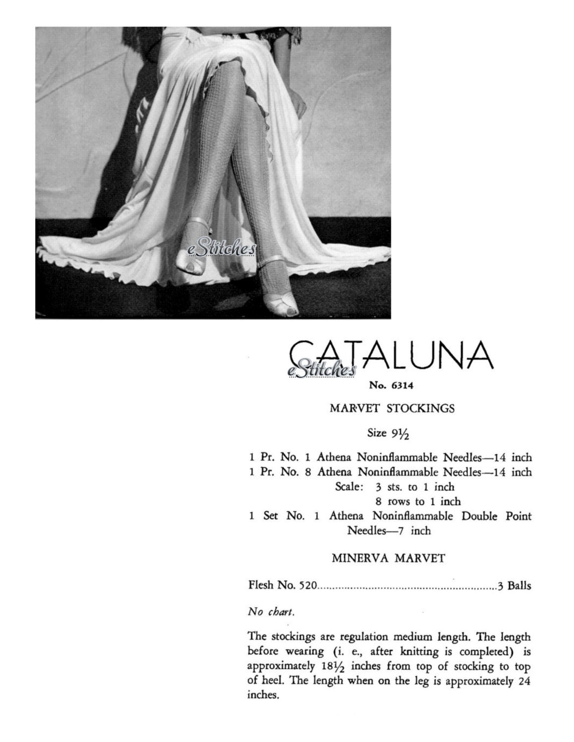 WWII Lacy Fishnet Thigh High Stockings From Minerva Yarns - Knit ...