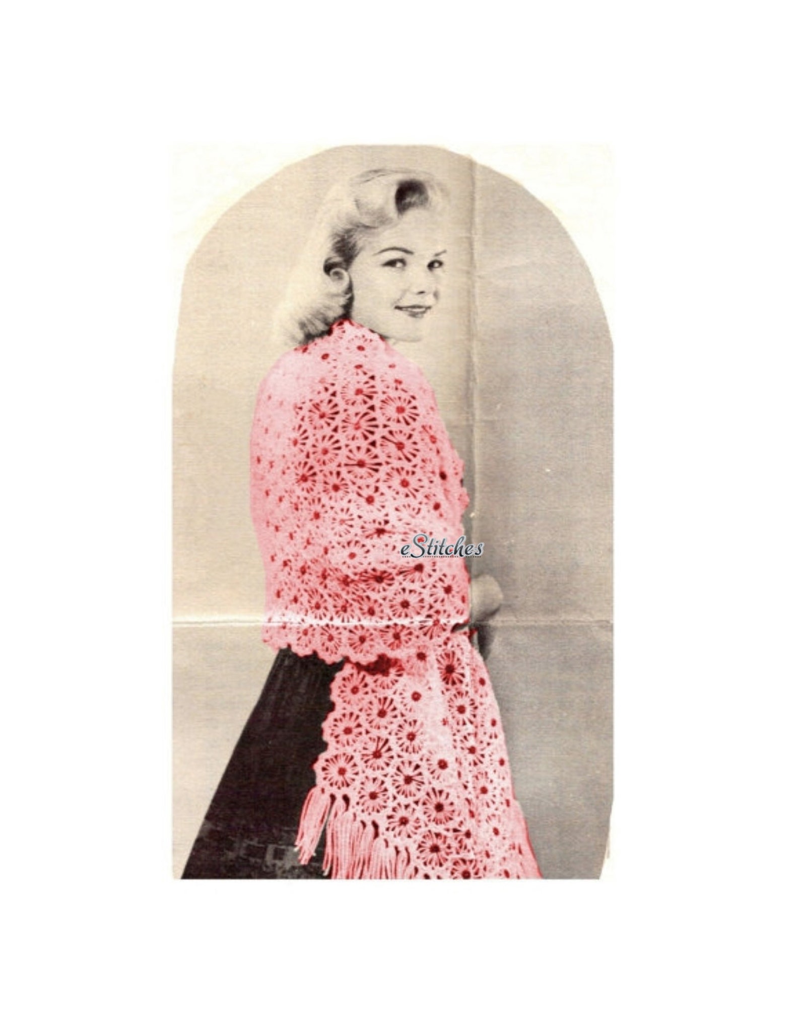 1960s Crazy Daisy Stole or Shawl - Daisy Knitter PDF Pattern 3522 - Etsy