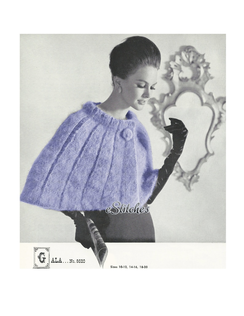 1950s Evening Wrap, Shoulder Cape or Capelet - Knit Pattern PDF 8520 - Etsy