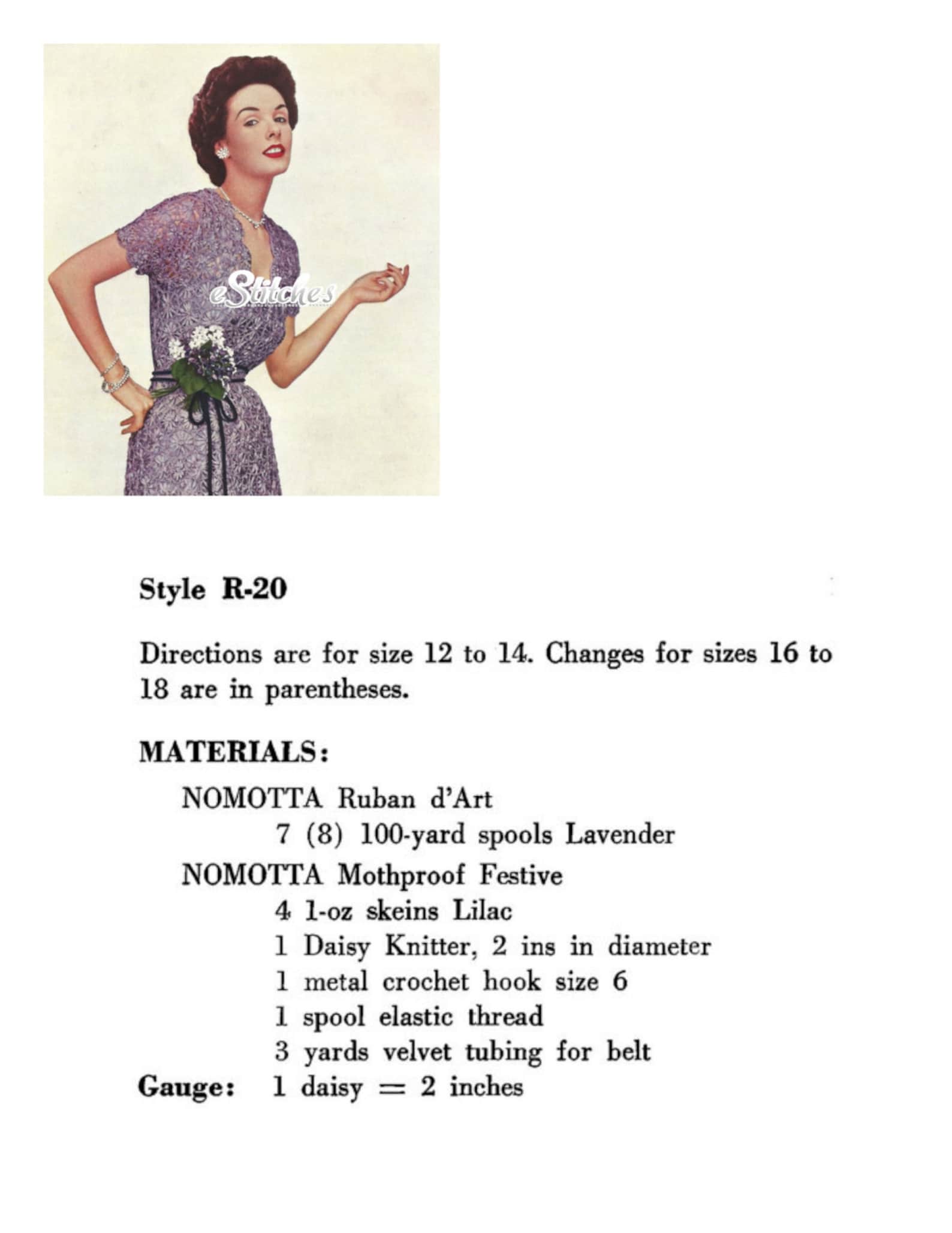 1950s Ribbon Daisy Evening Dress Using Daisy Knitter - Daisy Knitter ...