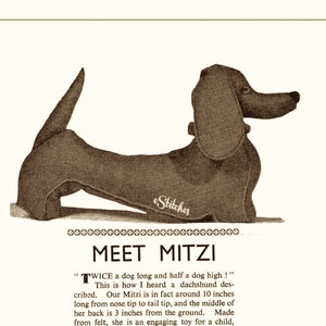 1950s Stuffed Dog Aka Mitzi the Dachshund - Sewing Pattern PDF 2496 - Etsy
