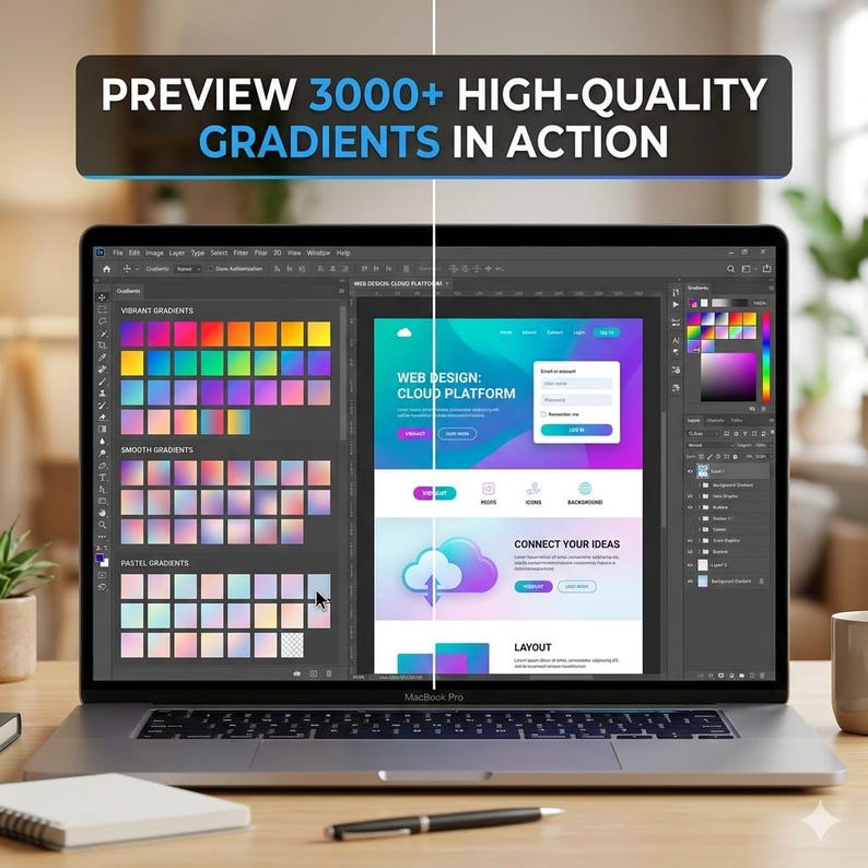 3000+ Photoshop Gradients Bundle | Color Gradient Pack, Backgrounds ...