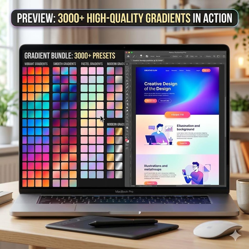 3000+ Photoshop Gradients Bundle | Color Gradient Pack, Backgrounds ...