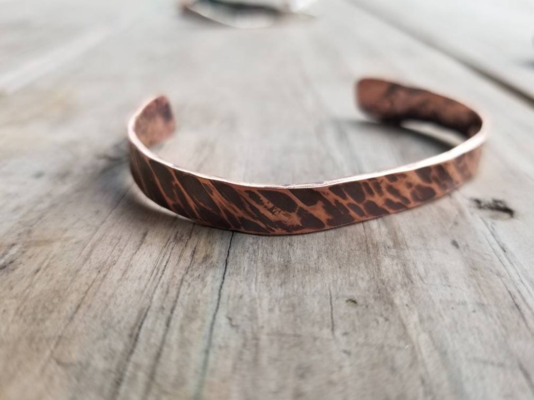 Handforged Copper Cuff With Patina - Etsy