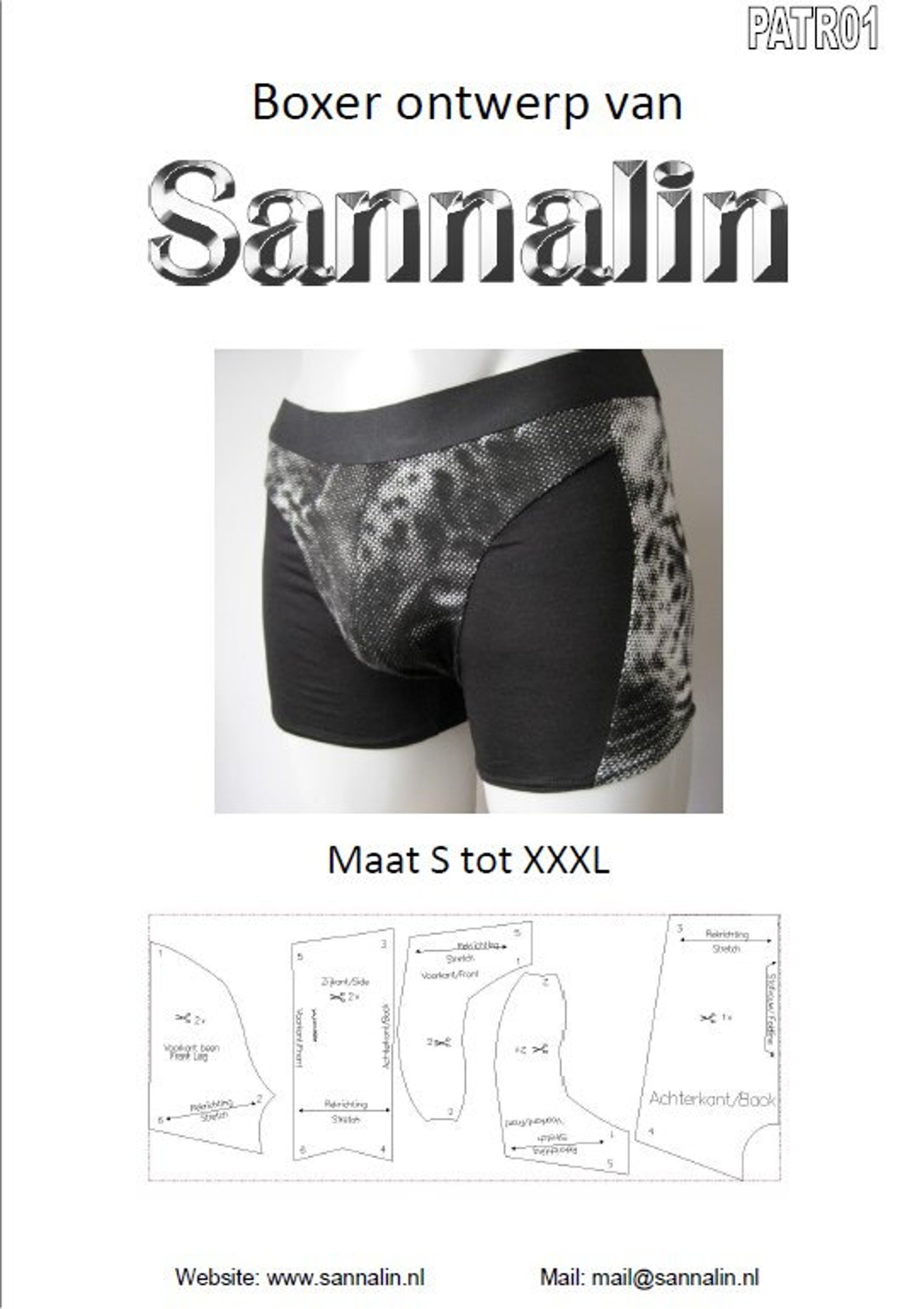 Patroon/mannen Boxer/ Pattern Men Boxer PATR01 - Etsy