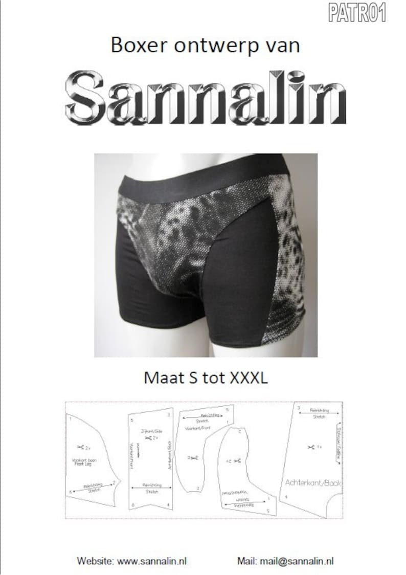Patroon/mannen Boxer/ Pattern Men Boxer PATR01 - Etsy
