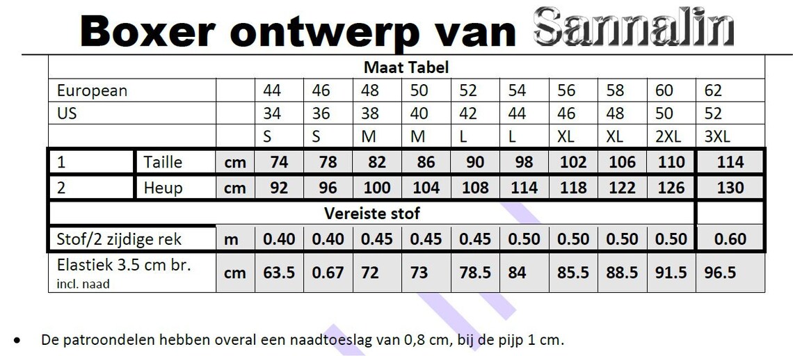 Patroon/mannen Boxer/ Pattern Men Boxer PATR02 - Etsy