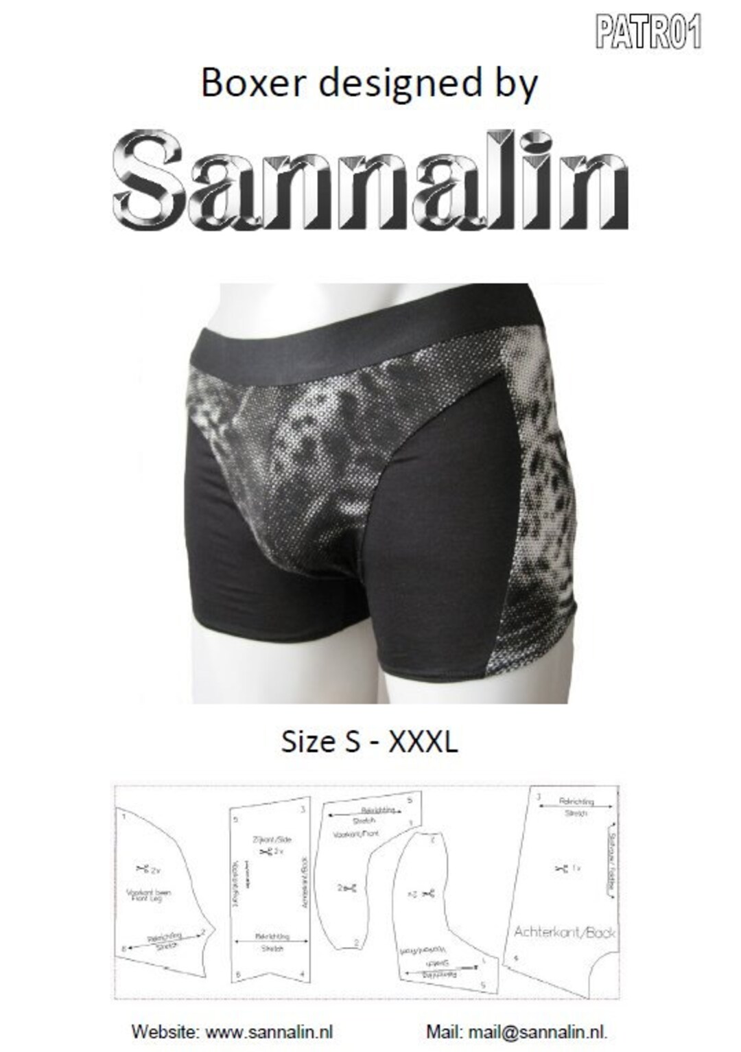 Patroon/mannen Boxer/ Pattern Men Boxer PATR01 - Etsy