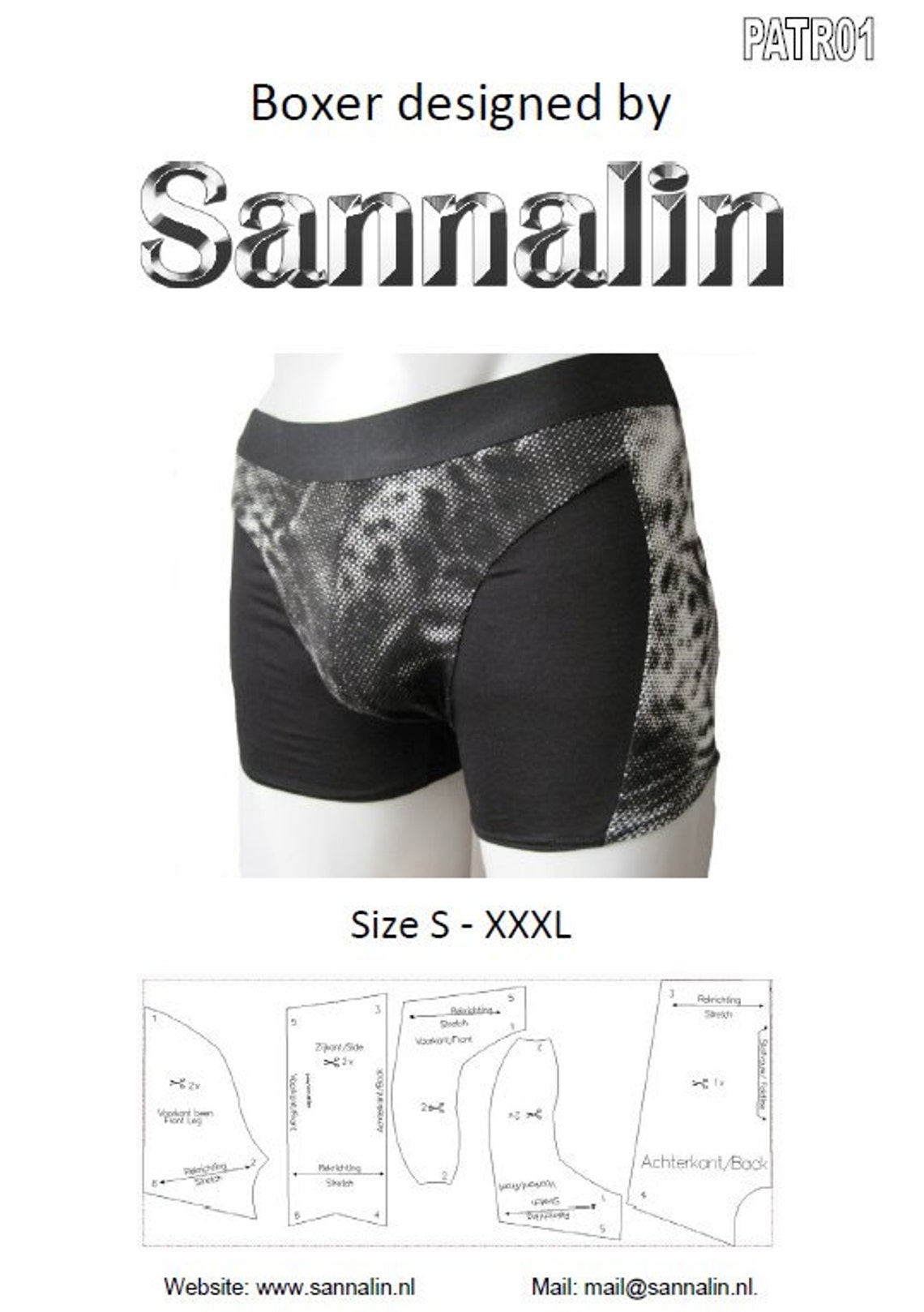 Patroon/mannen Boxer/ Pattern Men Boxer PATR01 - Etsy