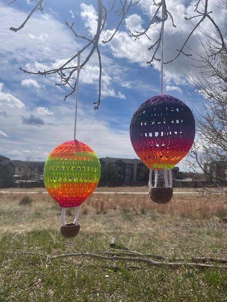 Hot Air Balloon Crochet Pattern, PATTERN ONLY, Hot Air Balloon Yarn Art ...