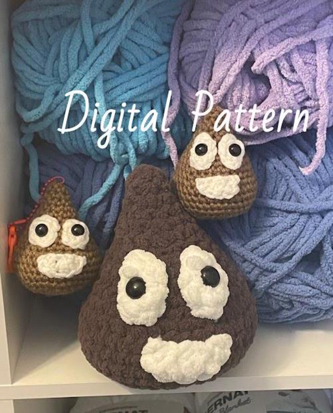 Lil Shizz Amigurumi Crochet PATTERN, Little Poop Crochet PATTERN ONLY ...
