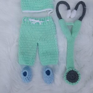 Medical Professional Newborn Crochet Outfit, Scrubs Newborn Outfit - Etsy