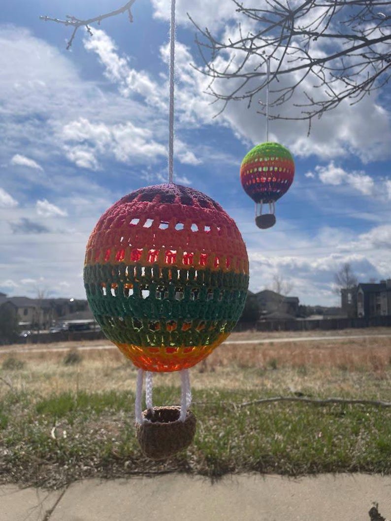 Hot Air Balloon Crochet Pattern, PATTERN ONLY, Hot Air Balloon Yarn Art ...