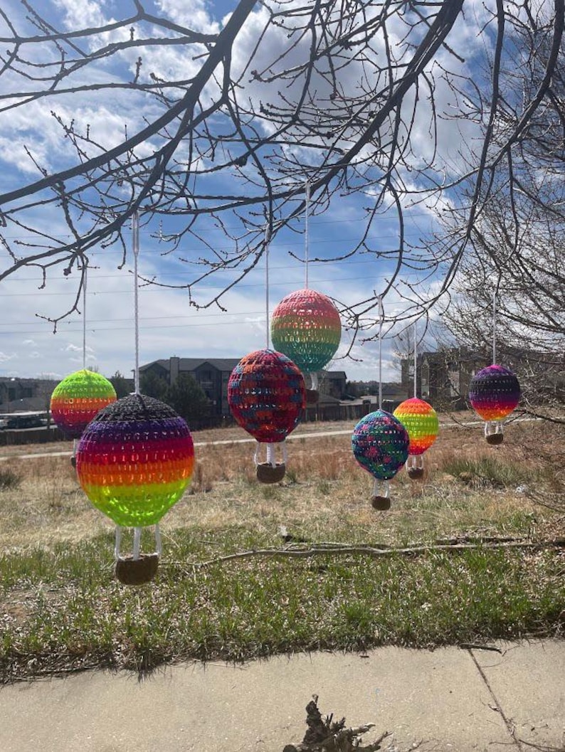 Hot Air Balloon Crochet Pattern, PATTERN ONLY, Hot Air Balloon Yarn Art ...