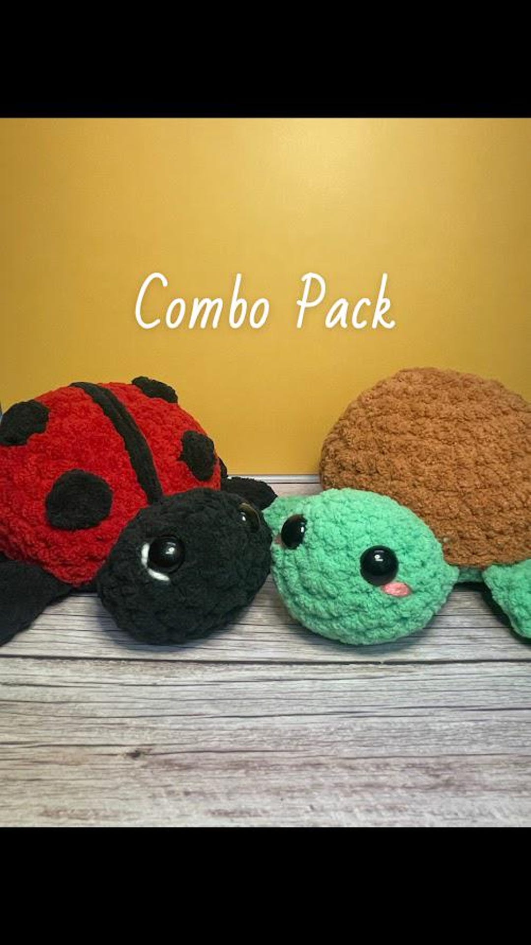 Ladybug and Turtle Crochet Amigurumi COMBO PACK, Patterns ONLY, No Sew ...
